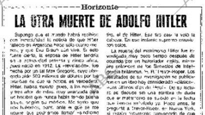 El anuncio de la muerte de Hitler en Argentina a los 97 años que ...